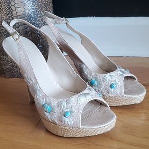 Bakers | Shoes | Bakers Amelia Natural Snakeskin Platform Sandals ...